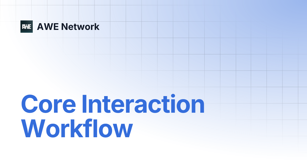 Core Interaction Workflow | AWE Network